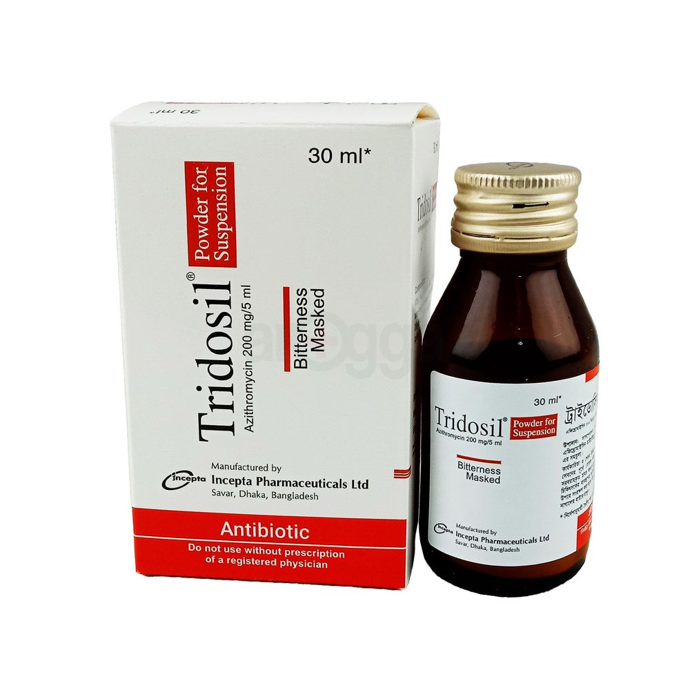 Tridosil 30ml Syrup 200mg/5ml Powder for Suspension - Arogga Online ...