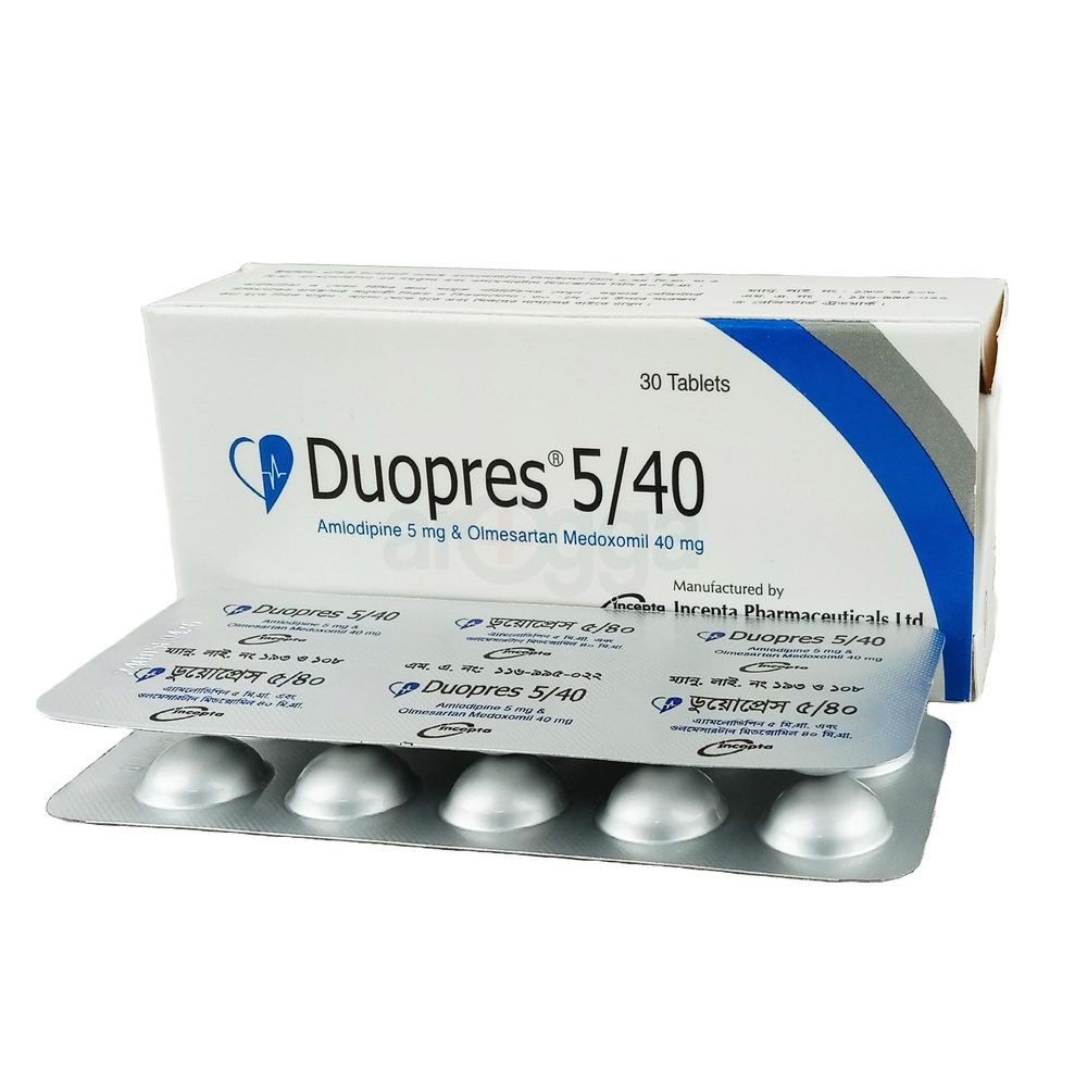 Duopres 5/40 5mg+40mg Tablet - Arogga Online Pharmacy