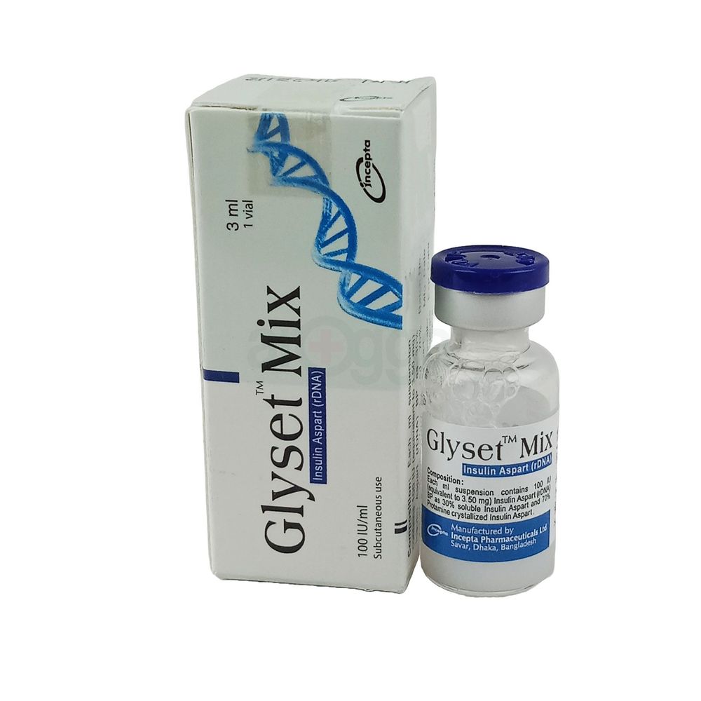 Glyset Mix Vial 100IU/ml Injection - Arogga Online Pharmacy