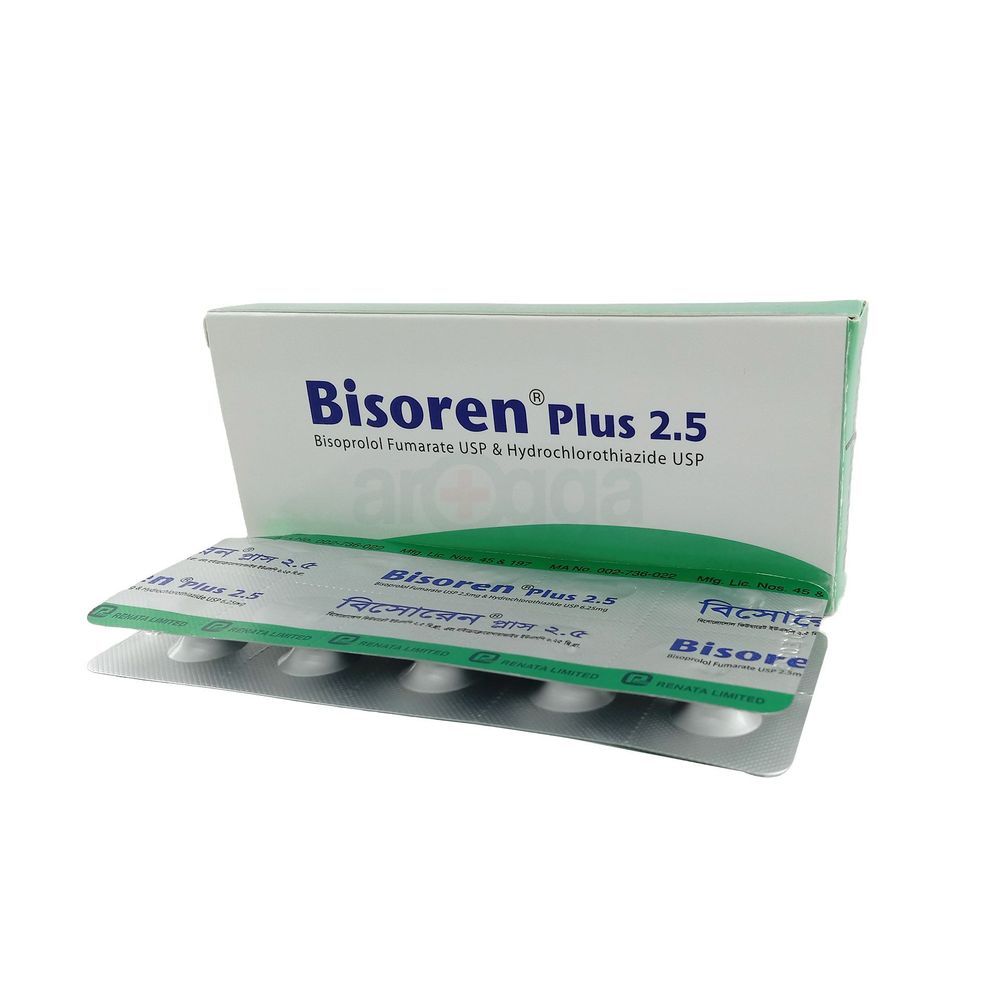 Bisoren Plus 2.5 2.5mg+6.25mg Tablet - Arogga Online Pharmacy