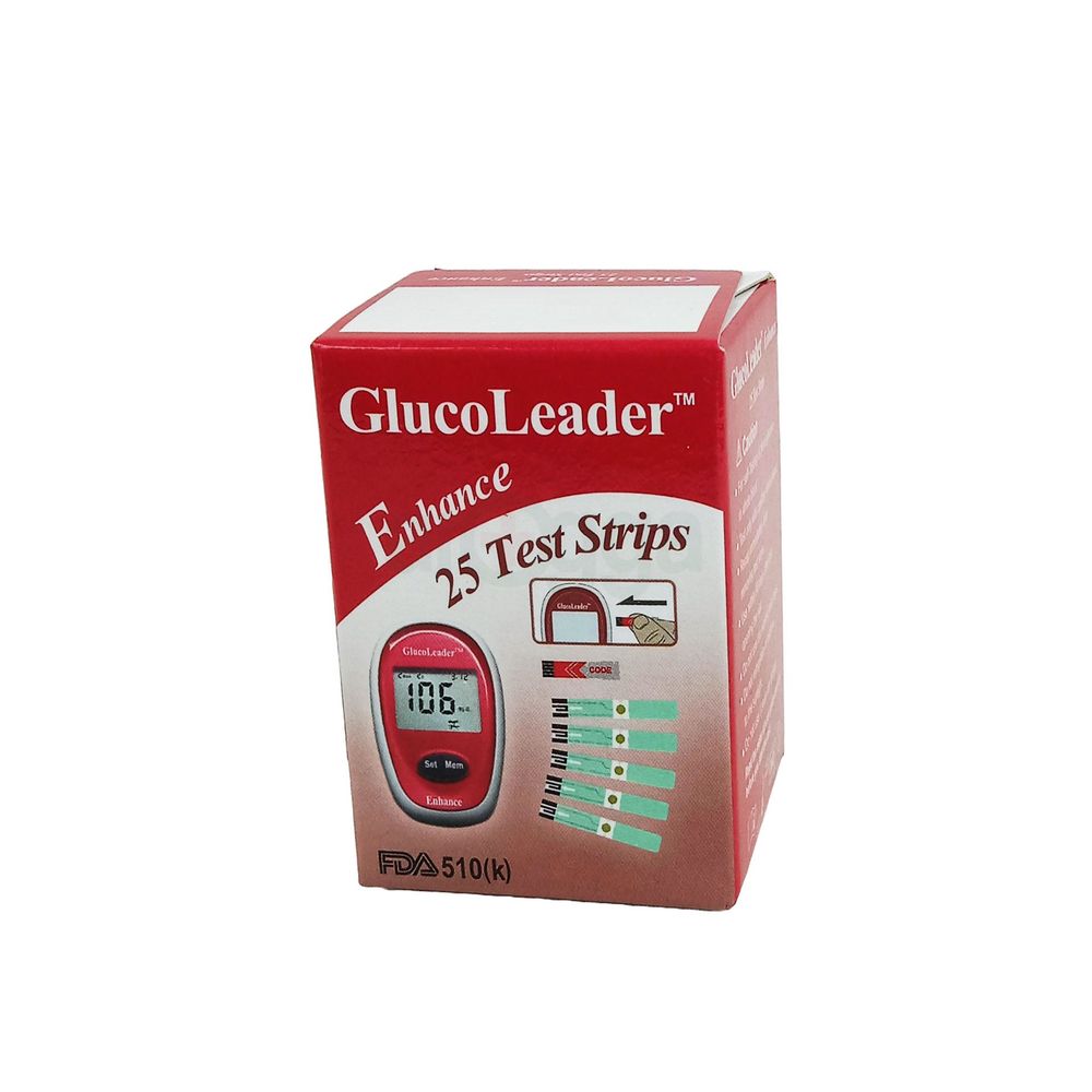 Glucoleader Enhance Test Strips Red 25's Pack - Arogga Online Pharmacy
