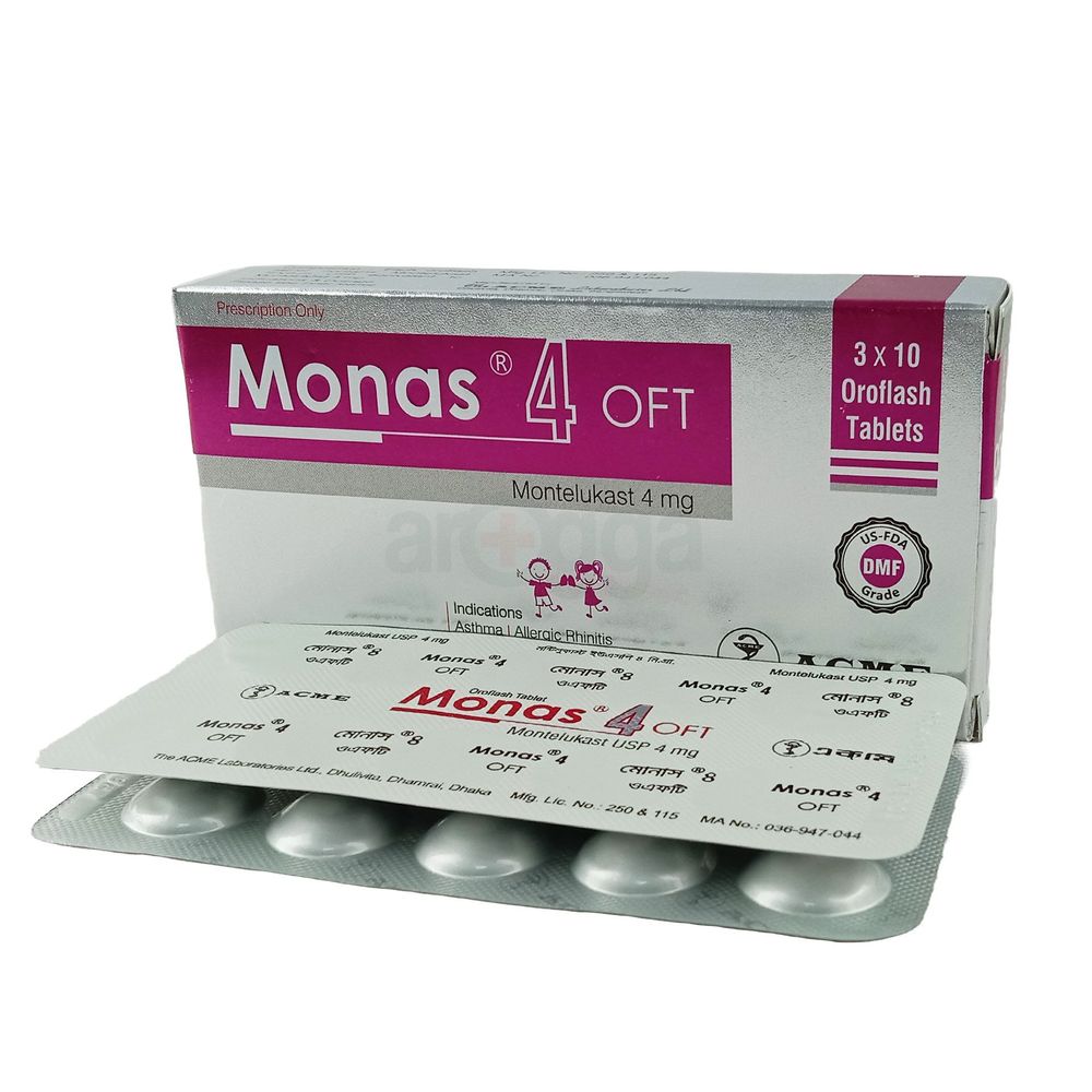 Monas OFT 4mg Tablet - Arogga Online Pharmacy