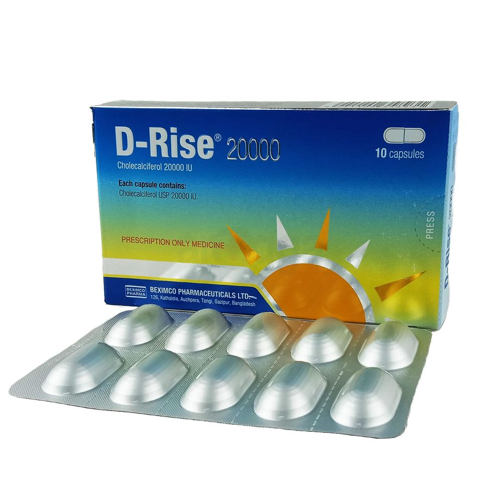D-Rise 20000 20000IU Capsule - Arogga Online Pharmacy