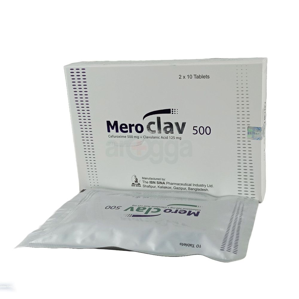 Meroclav 500mg+125mg Tablet - Arogga Online Pharmacy