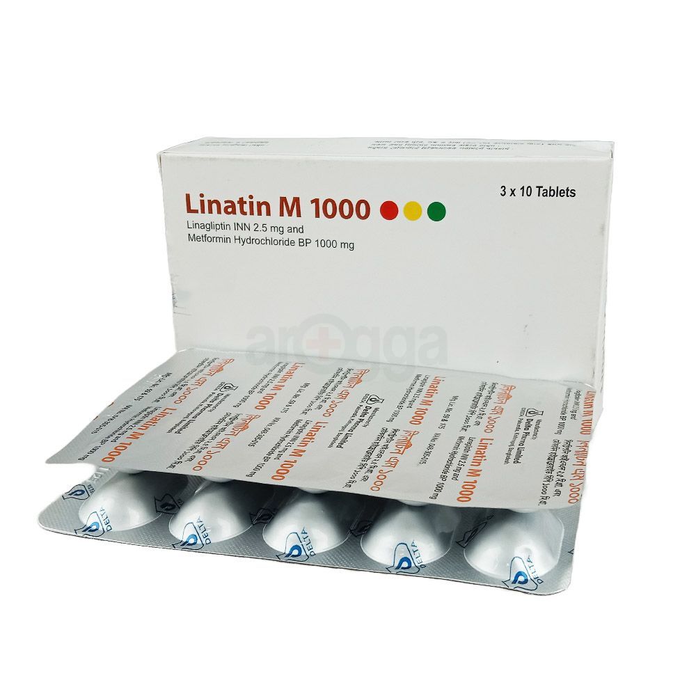 Linatin M 1000 2.5mg+1000mg Tablet - Arogga Online Pharmacy