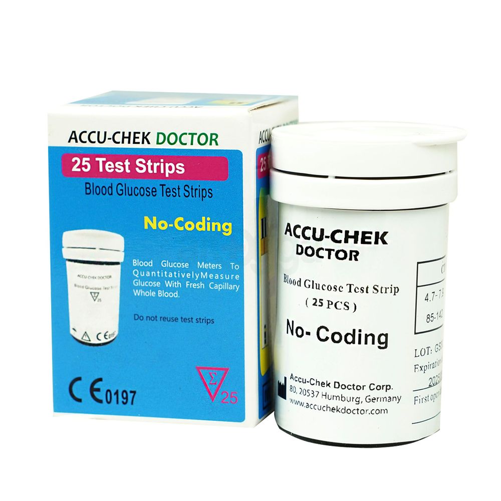Accu Chek Doctor Blood Glucose Strip 25's Pack - Arogga Online Pharmacy