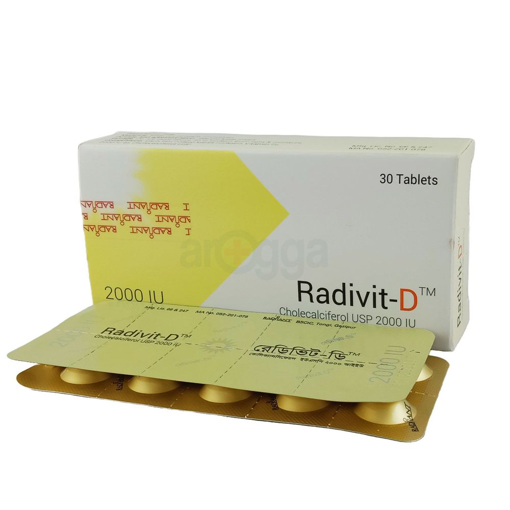 Radivit D 2000 2000IU Tablet - Arogga Online Pharmacy