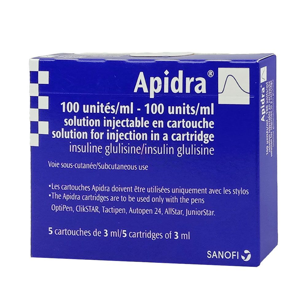 Apidra Cartidge 100IU/ml Injection - Arogga Online Pharmacy