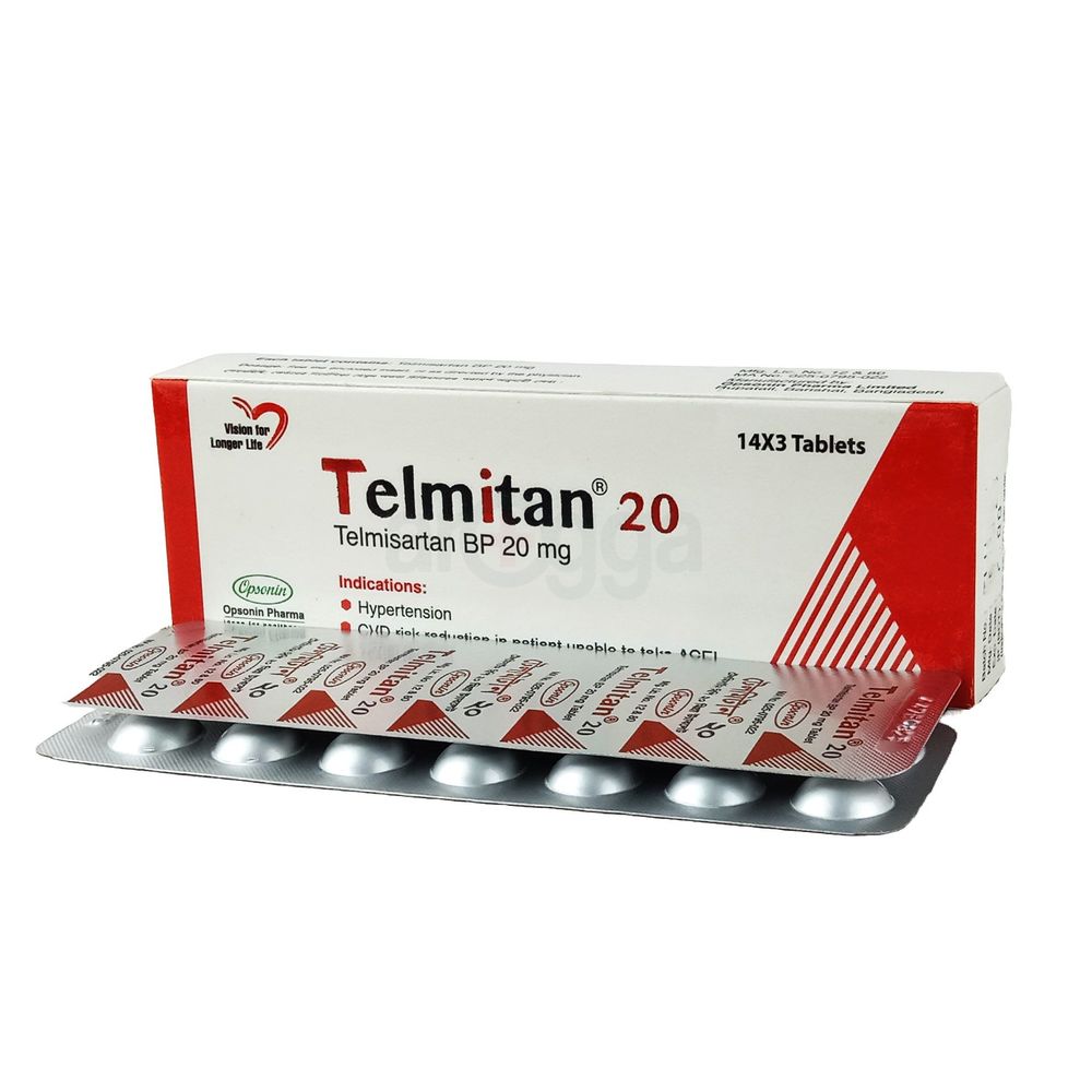 Telmitan 20mg Tablet Arogga Online Pharmacy