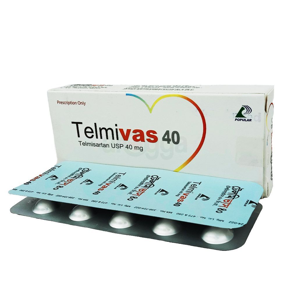Telmivas 40mg Tablet - Arogga Online Pharmacy