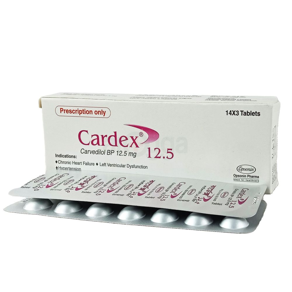 Cardex 12.5 12.5mg Tablet - Arogga Online Pharmacy