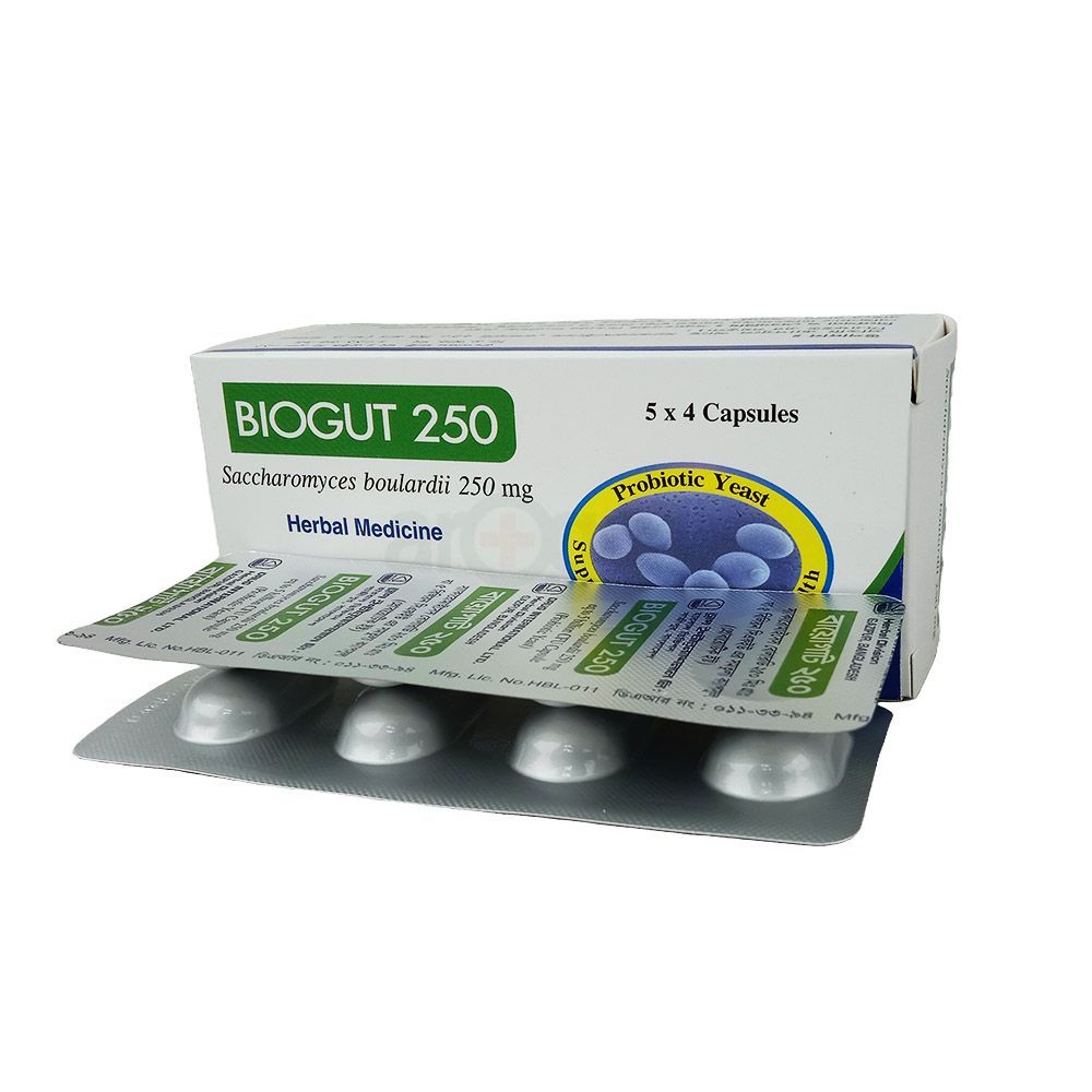 Biogut 250mg(5 billion CFU) Capsule - Arogga Online Pharmacy
