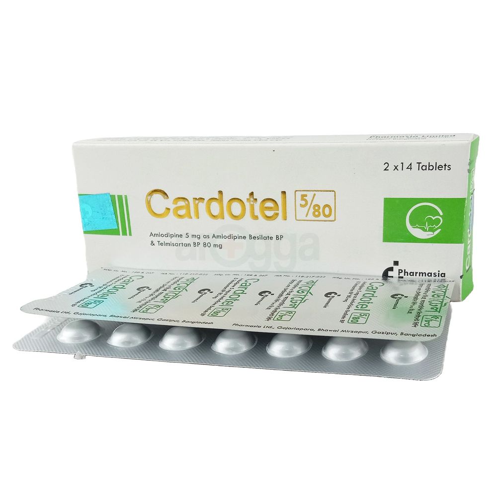 Cardotel 5/80mg+5mg Tablet - Arogga Online Pharmacy