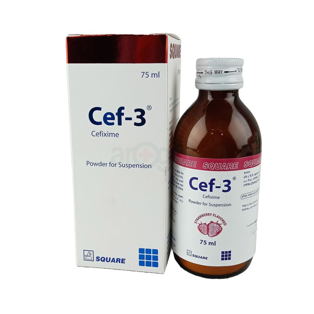 Cef-3 75ml 100mg/5ml Powder for Suspension - Arogga Online Pharmacy