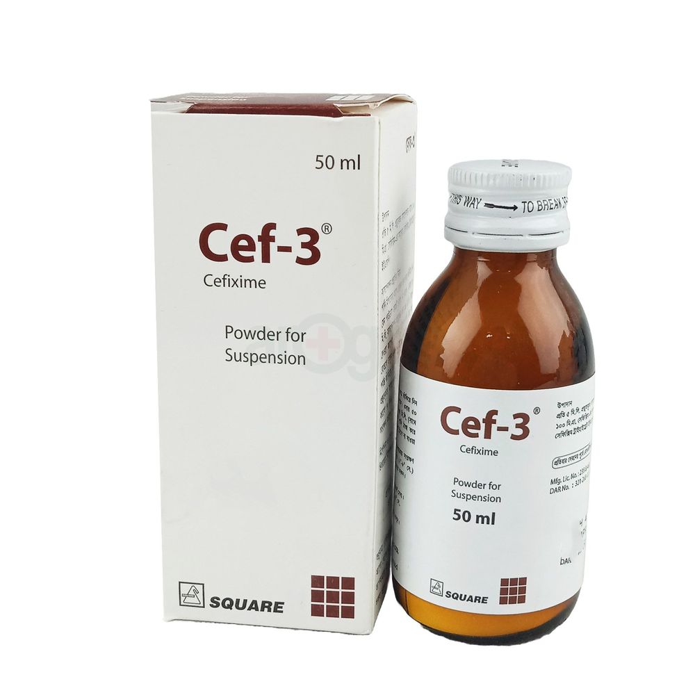 Cef-3 50ml 100mg/5ml Syrup - Arogga Online Pharmacy