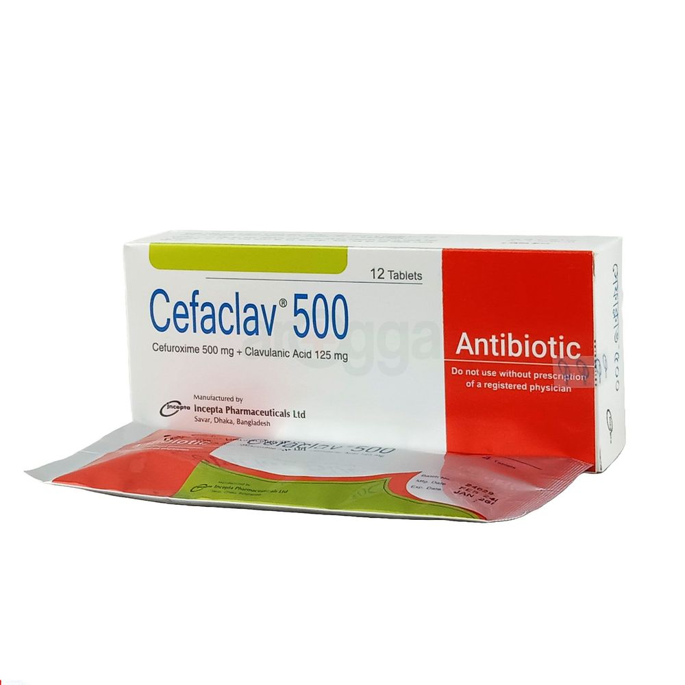 Cefaclav 500mg+125mg Tablet - Arogga Online Pharmacy