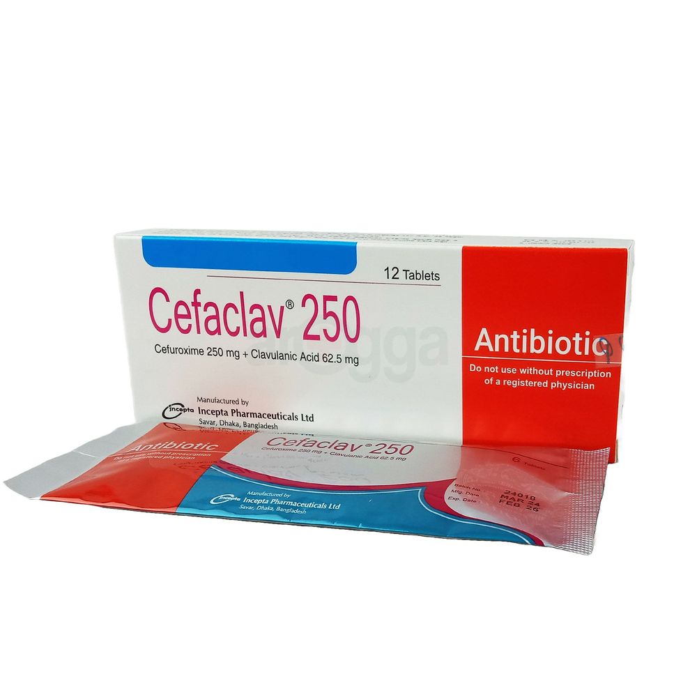 Cefaclav 250mg+62.5mg Tablet - সেফাক্লাভ ২৫০ মি.গ্রা. ট্যাবলেট - Arogga ...