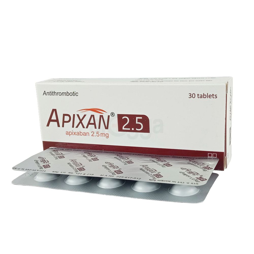 Apixan 2.5 2.5mg Tablet - Arogga Online Pharmacy