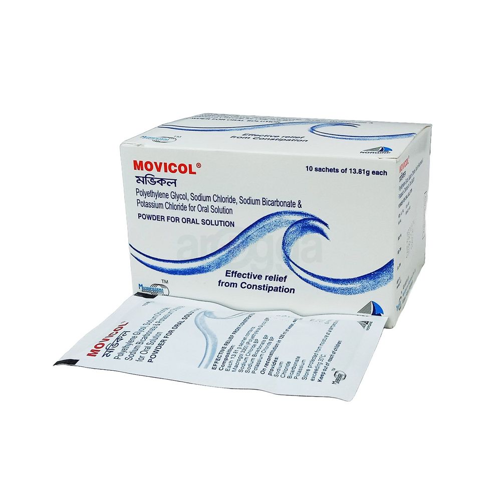Movicol Sachet 13.125gm+178.500gm+350.700gm+46.600gm Powder - Arogga ...