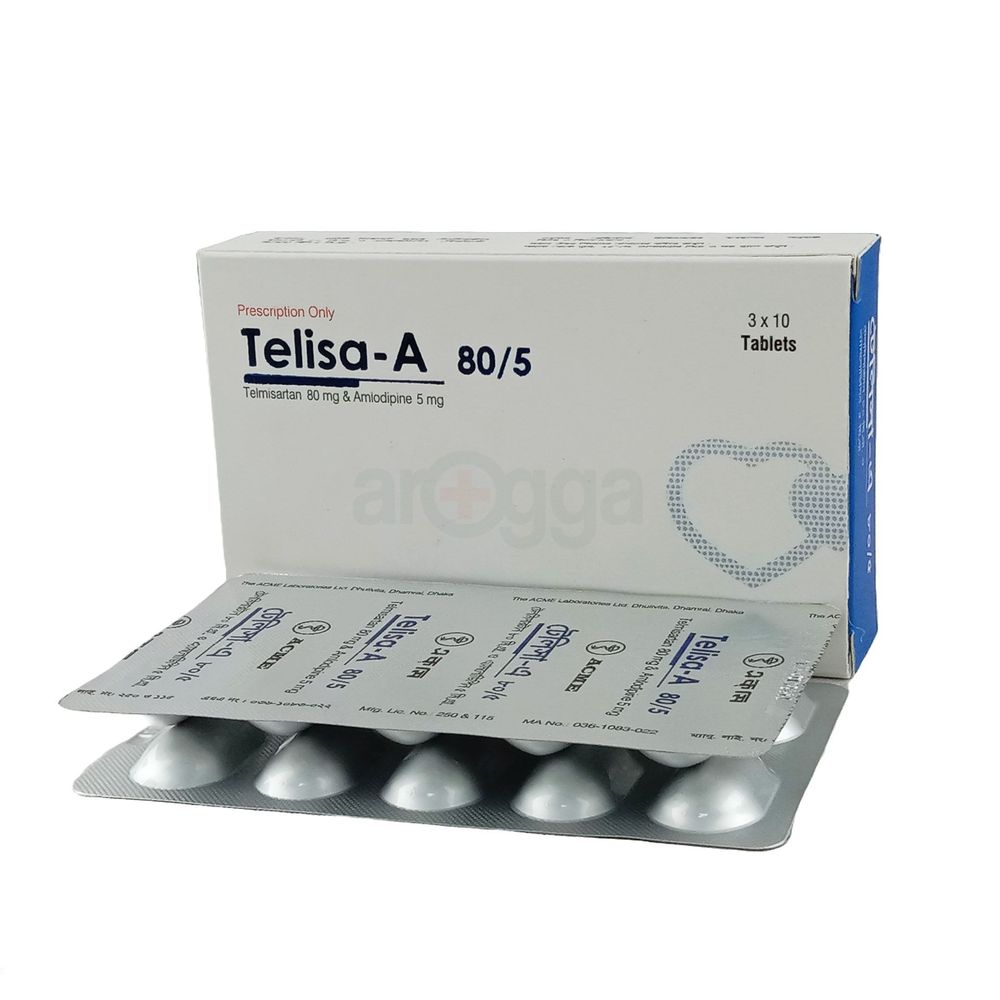 Telisa-A 5/80mg+5mg Tablet - Arogga Online Pharmacy