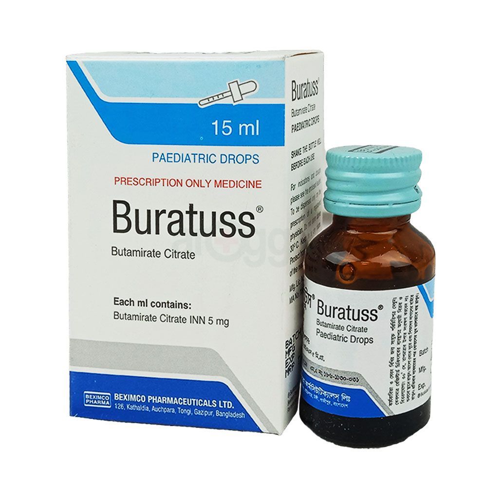 Buratuss Paediatric Drops 5mg/ml Pediatric Drops - Arogga Online Pharmacy