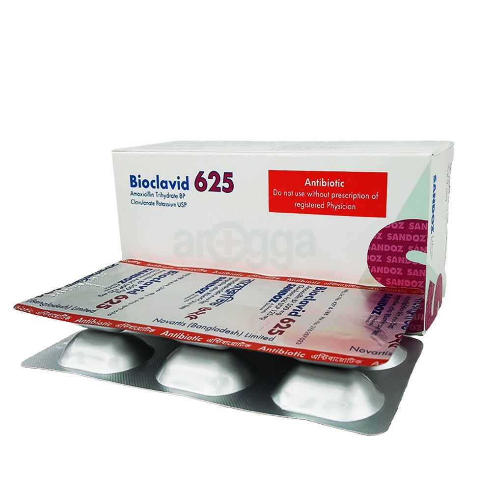 Bioclavid 625 500mg+125mg Tablet - Arogga Online Pharmacy