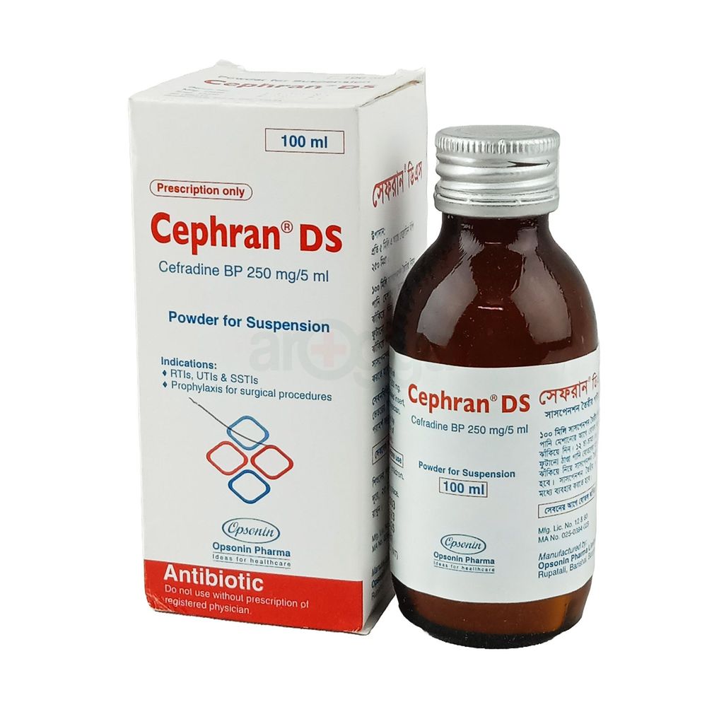Cephran DS 250mg/5ml Powder for Suspension - Arogga Online Pharmacy