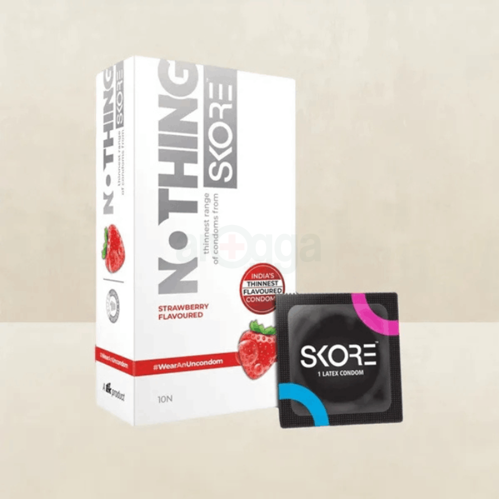 Skore Nothing Thinnest Strawberry Flavored Condoms 10pcs Pack - Arogga ...
