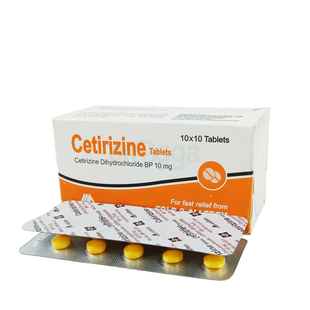Cetirizine 10mg Tablet - Arogga Online Pharmacy