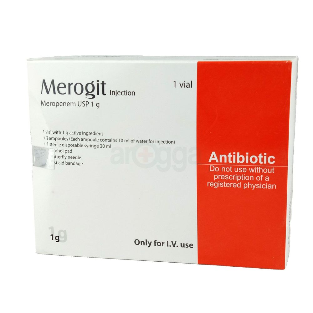 Merogit 1gm 1gm/vial Injection - Arogga Online Pharmacy