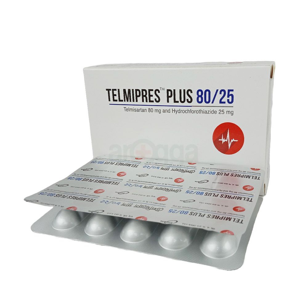 Telmipres Plus 80/25 80mg+25mg Tablet - Arogga Online Pharmacy