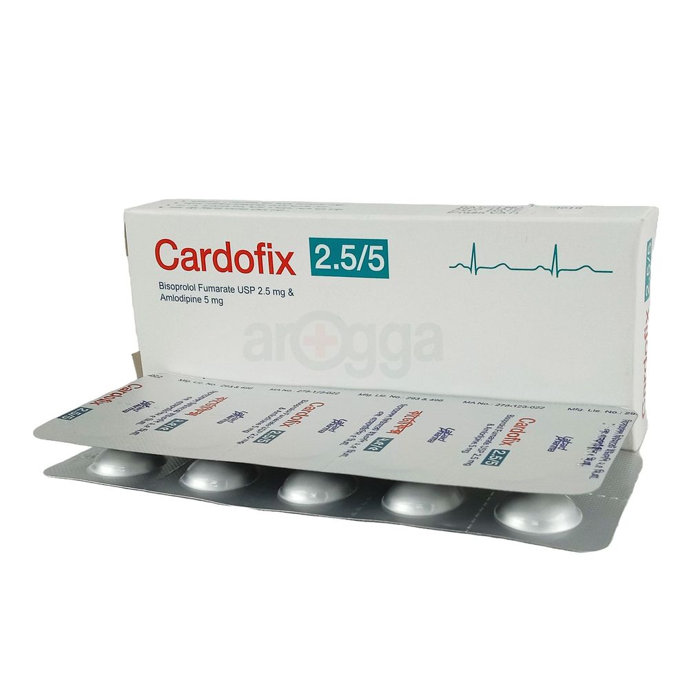 Cardofix 2.5mg+5mg Tablet - Arogga Online Pharmacy