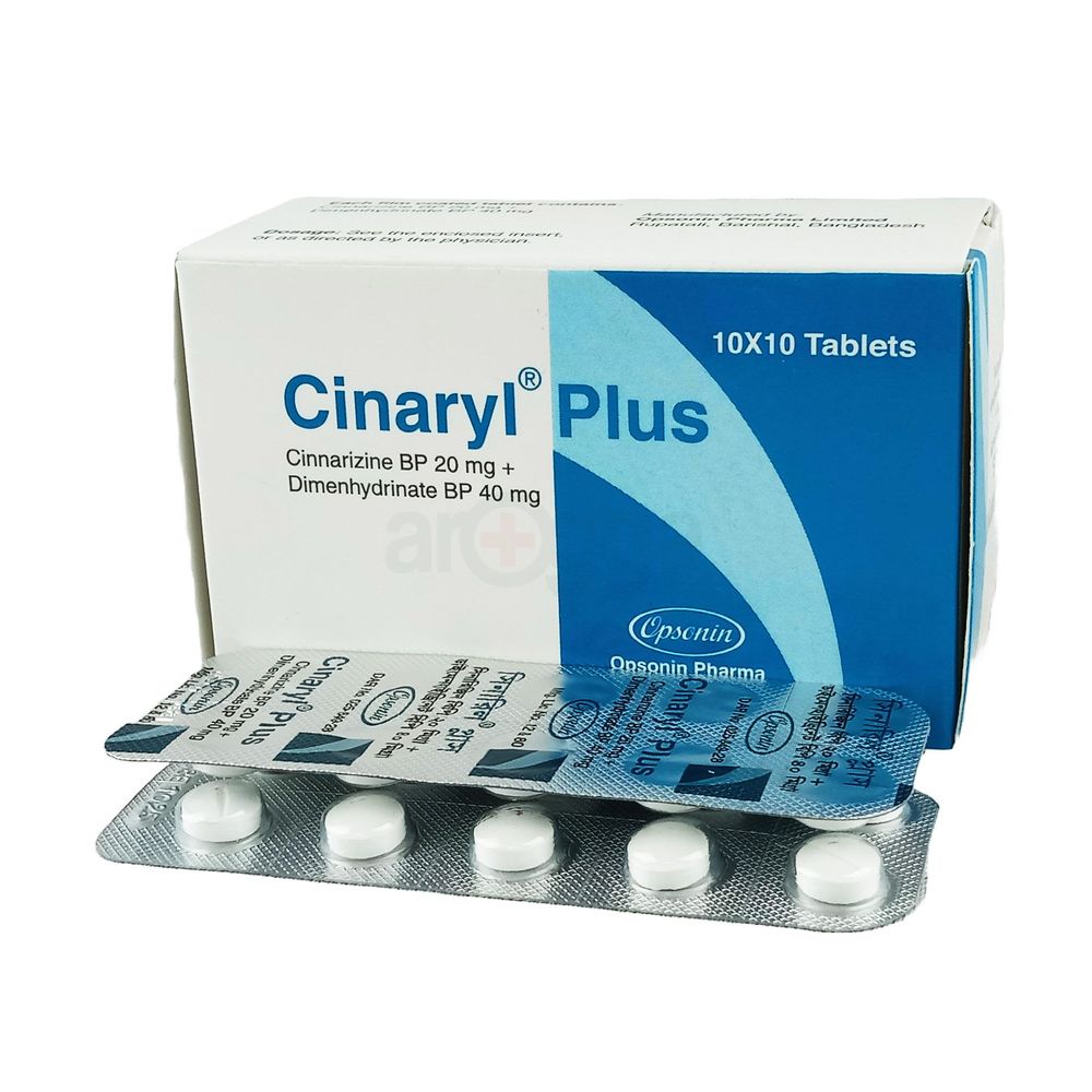 Cinaryl Plus 20mg+40mg Tablet - Arogga Online Pharmacy