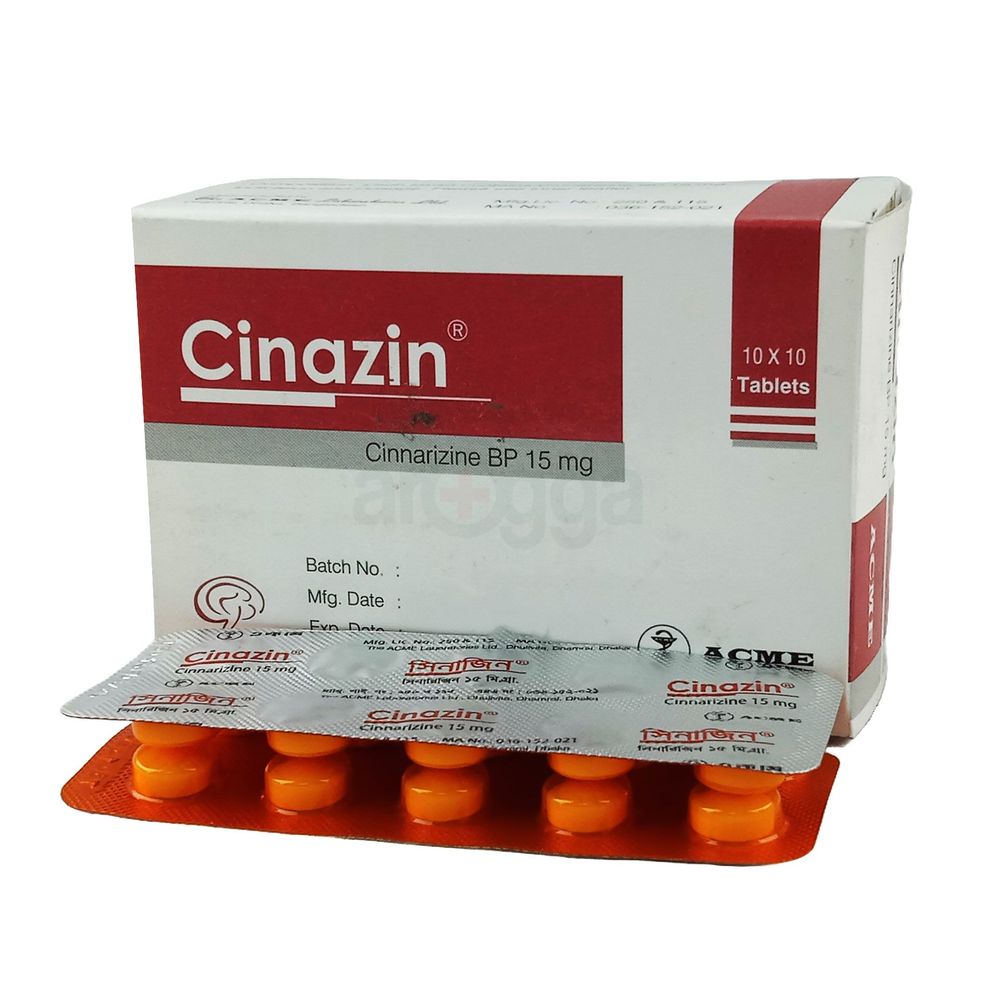 Cinazin 15mg Tablet - Arogga Online Pharmacy