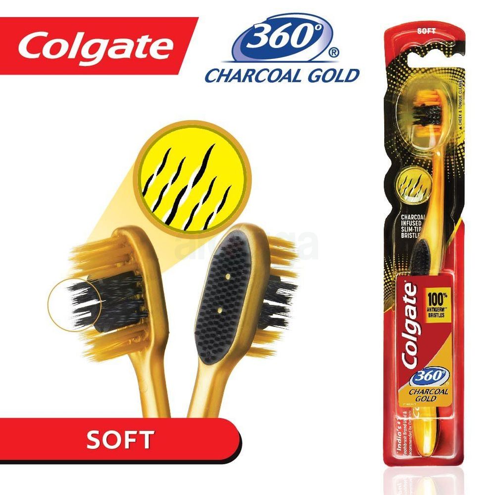 Colgate 360 Charcoal Gold Toothbrush - Arogga Beauty Store