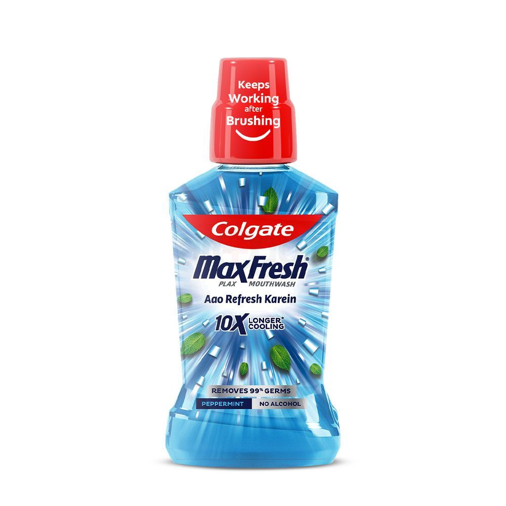 Colgate Plax MaxFresh Peppermint Mouthwash 500ml - Arogga Beauty Store