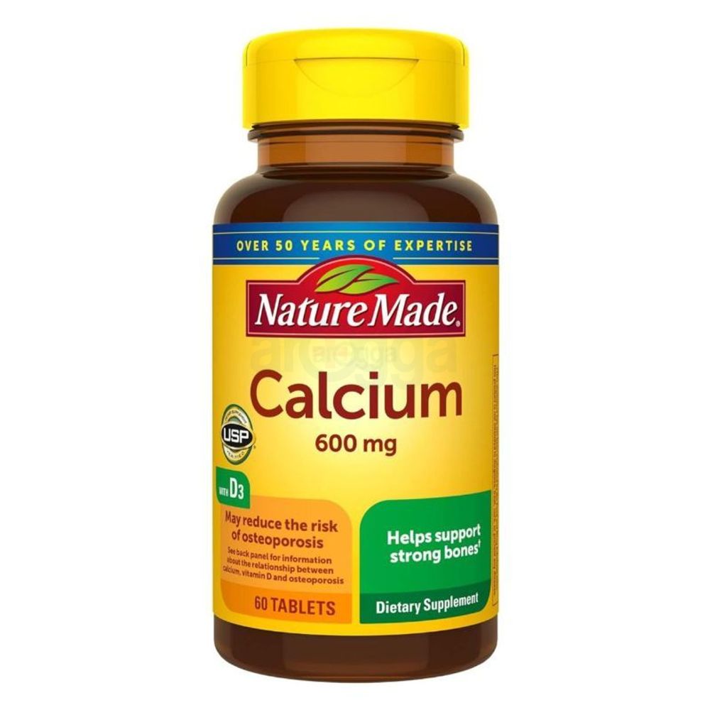 Nature Made Calcium 600 mg with Vitamin D3, Dietary Supplement for Bone ...