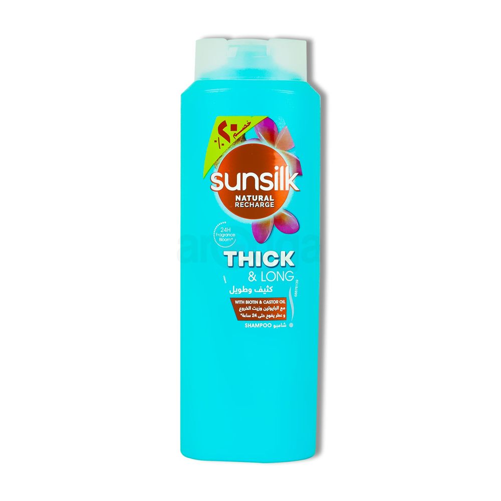 Sunsilk Natural Recharge Thick & Long Shampoo With Biotin & Castor Oil ...