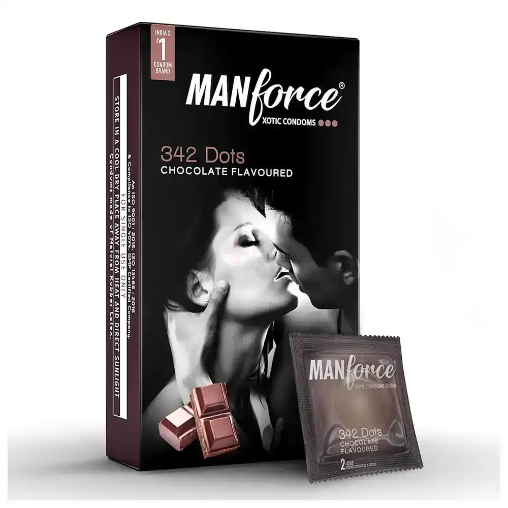 Manforce Chocolate 3 in1 Chocolate Flavored Condom - 10Pcs Pack - Arogga Online Pharmacy