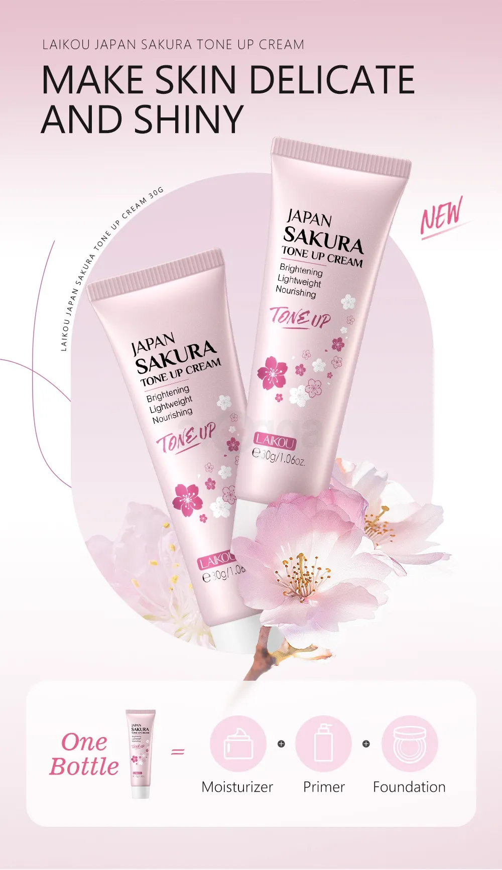 Laikou Japan Sakura Tone Up Cream - Arogga Beauty Store