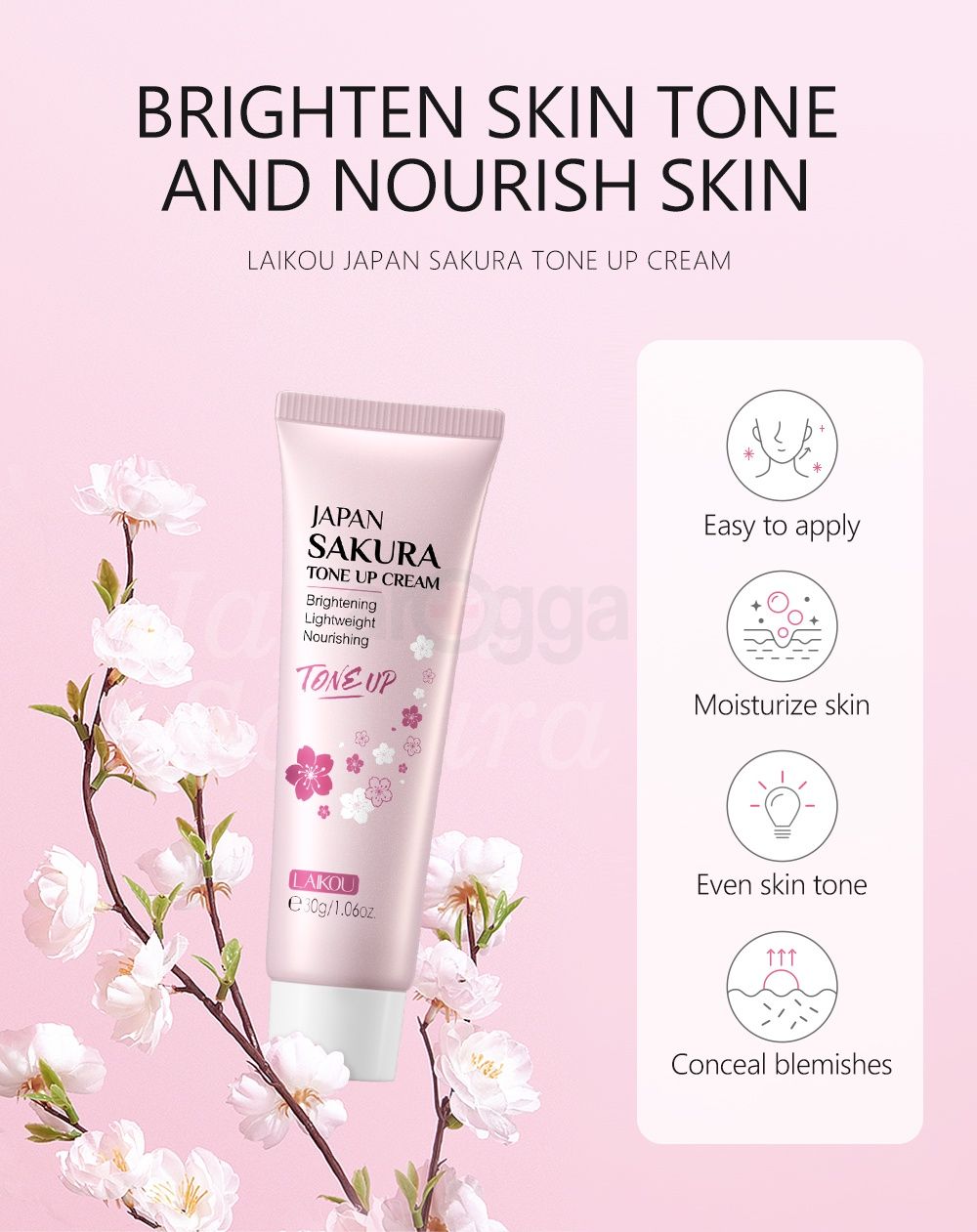 Laikou Japan Sakura Tone Up Cream - Arogga Beauty Store
