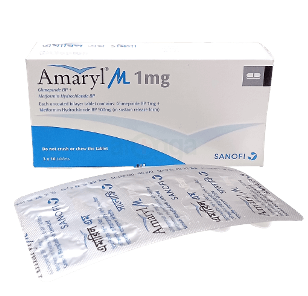 Amaryl M 1mg+500mg Tablet - এমারিল এম ১ মি.গ্রা.+৫০০ মি.গ্রা. ট্যাবলে ...