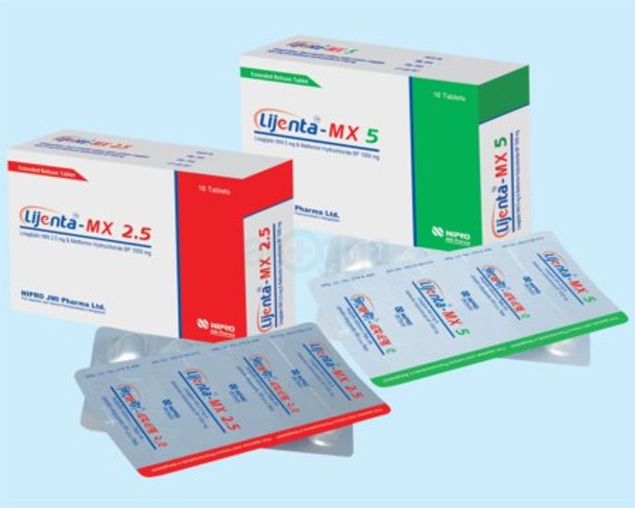Lijenta-MX 2.5 2.5mg+1000mg Tablet - Arogga Online Pharmacy