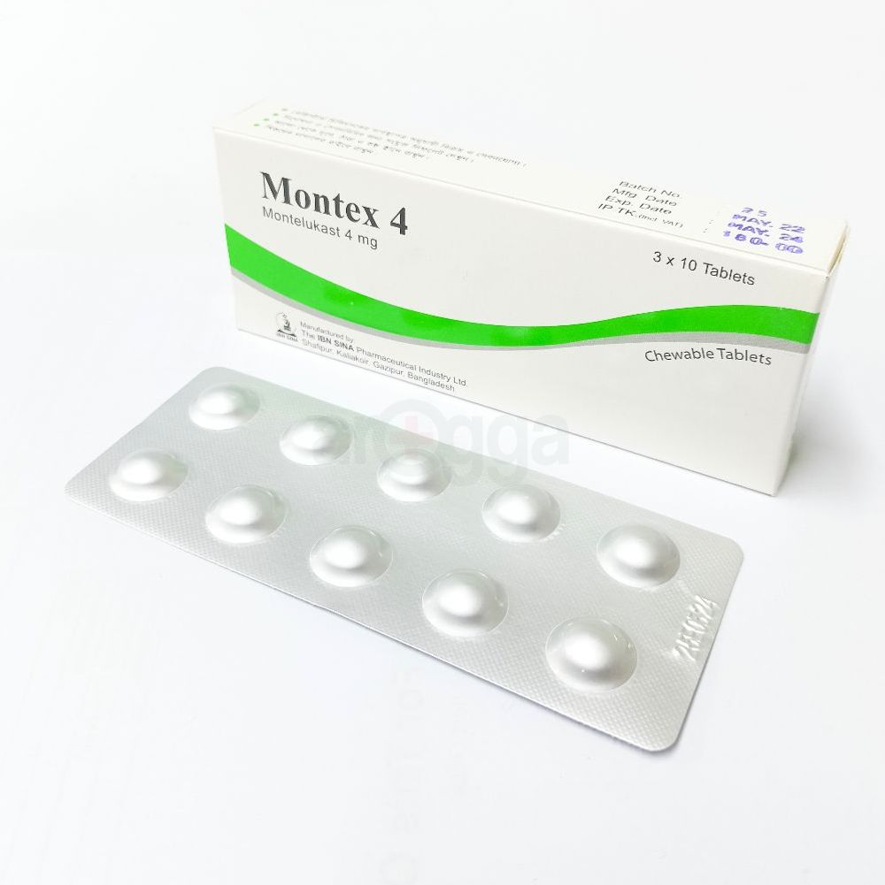 Montex 4mg Tablet - Arogga Online Pharmacy