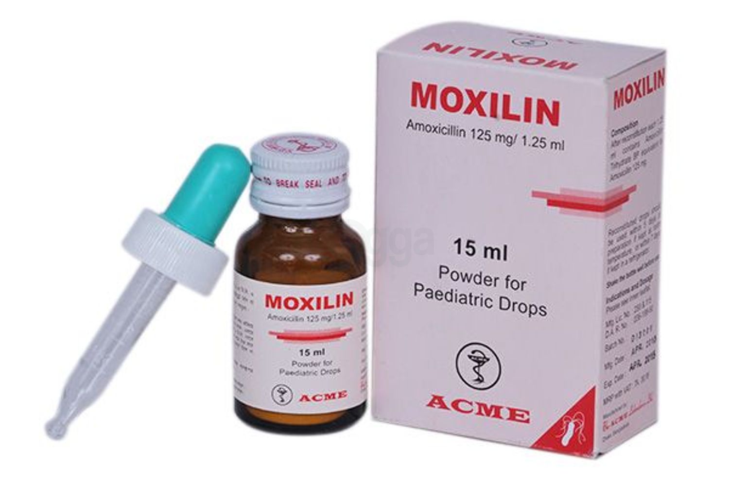 Moxilin 125mg/1.25ml Pediatric Drops - Arogga Online Pharmacy