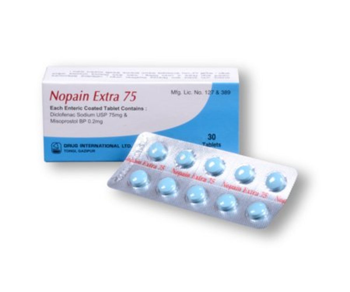 Nopain Extra 75mg+200mcg Tablet - Arogga Online Pharmacy