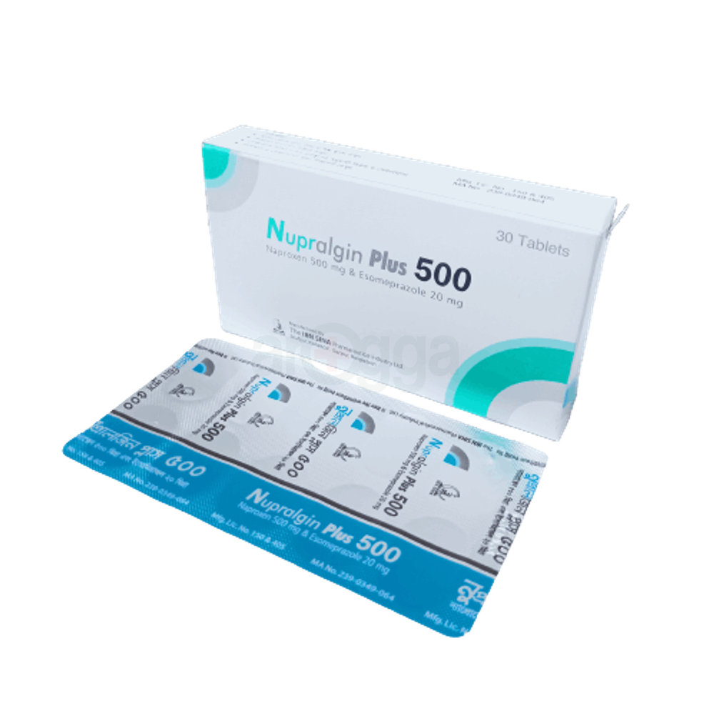 Nupralgin Plus 500 20mg+500mg Tablet - Arogga Online Pharmacy