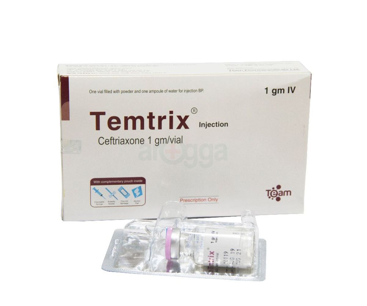Temtrix 1 IV 1gm/vial Injection - Arogga Online Pharmacy