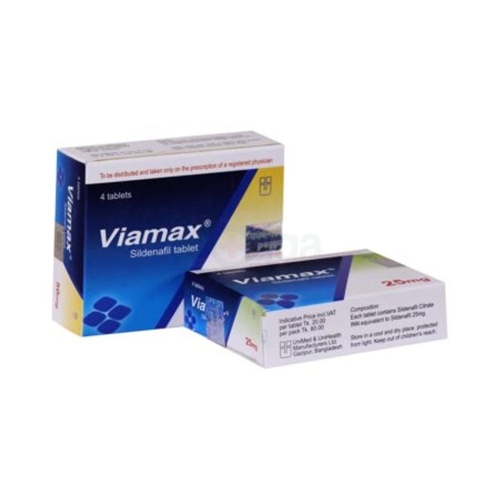 Viamax 25mg Tablet - Arogga Online Pharmacy