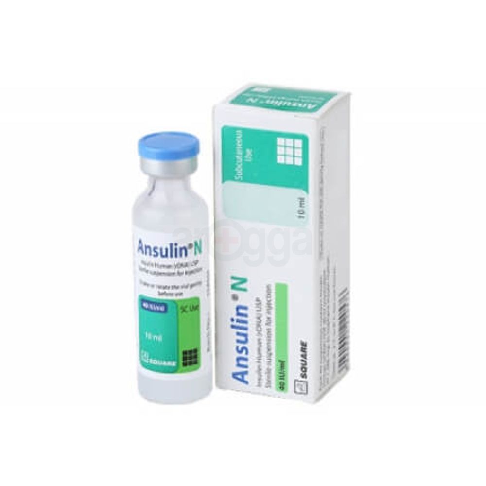 Ansulin N 40IU Vial 40IU/ml Injection - Arogga Online Pharmacy